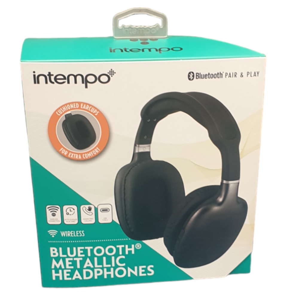 New Intempo Wireless Bluetooth Metallic Headphones - Own4Less